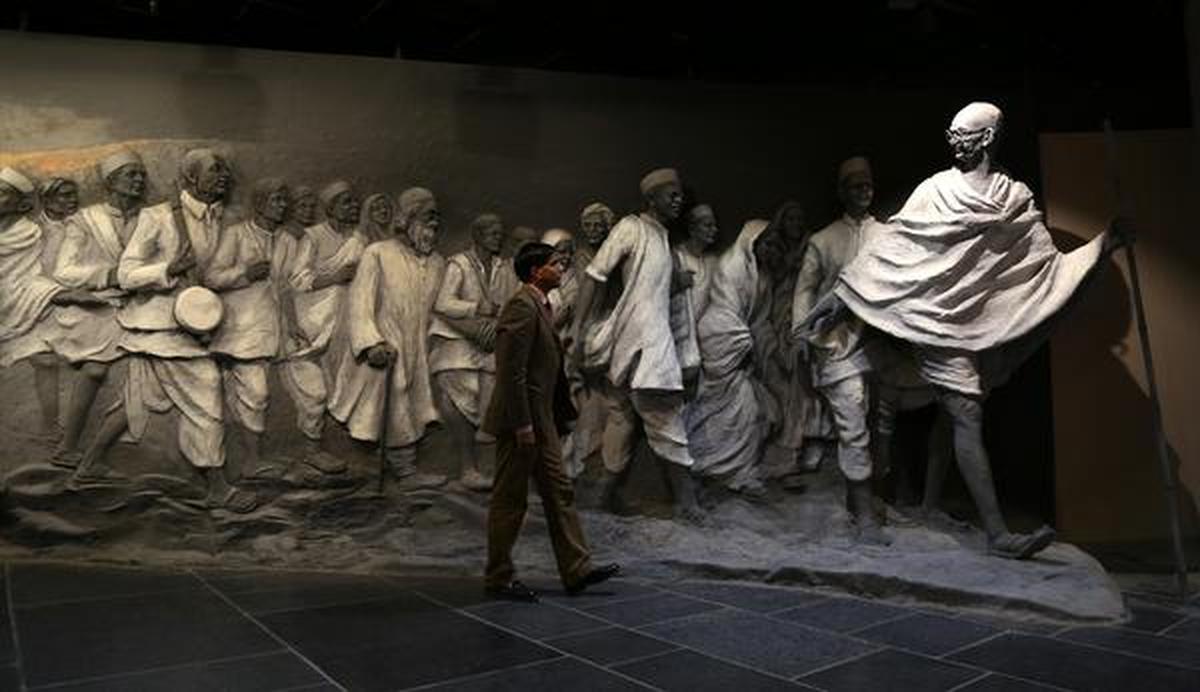 Under the mound of salt at Dandi Kutir Museum - The Hindu