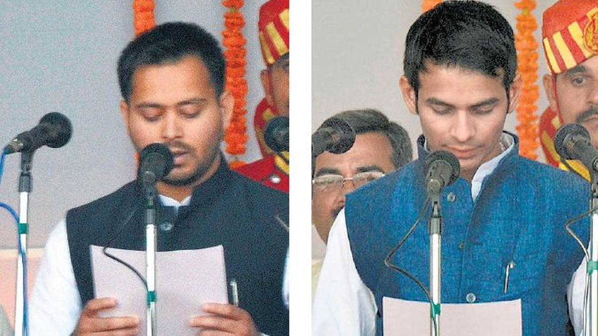 Lalu’s sons start off with key portfolios - The Hindu