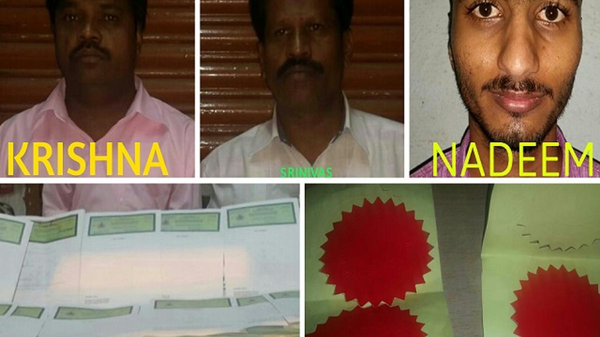 Fake stamp paper racket busted, four arrested - The Hindu