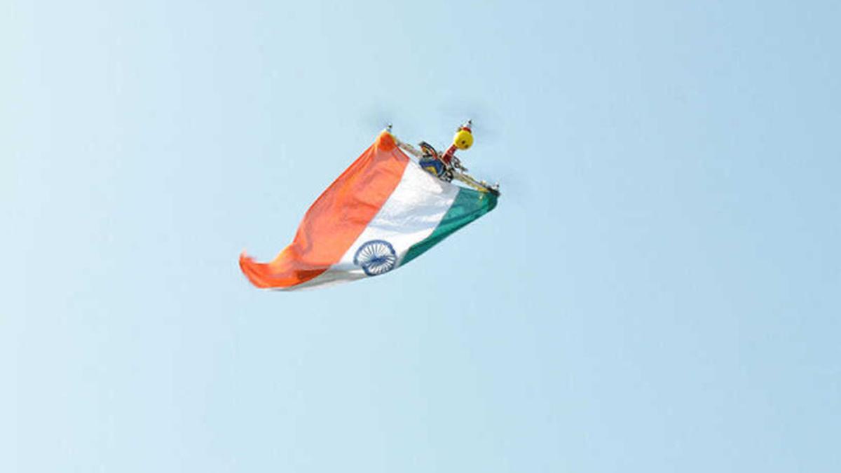 Drone puts Tricolour high in sky - The Hindu