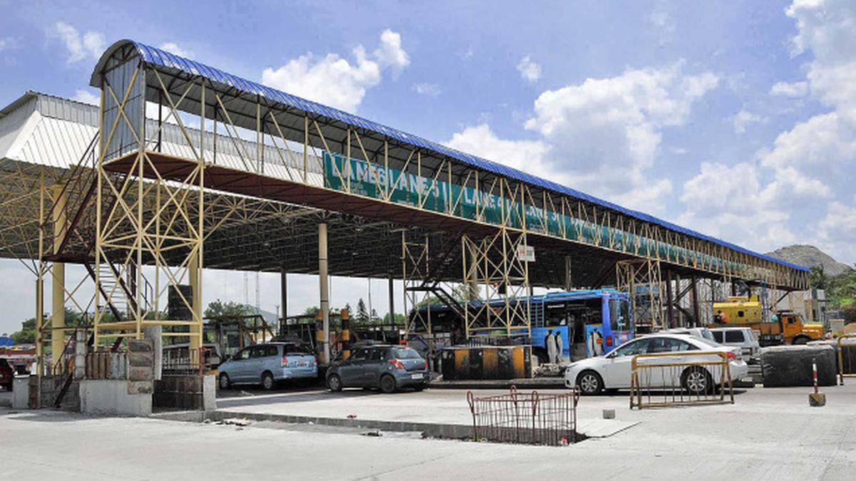 A footbridge at the toll plaza - The Hindu