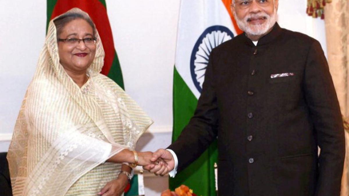 Modi, Hasina review bilateral ties - The Hindu