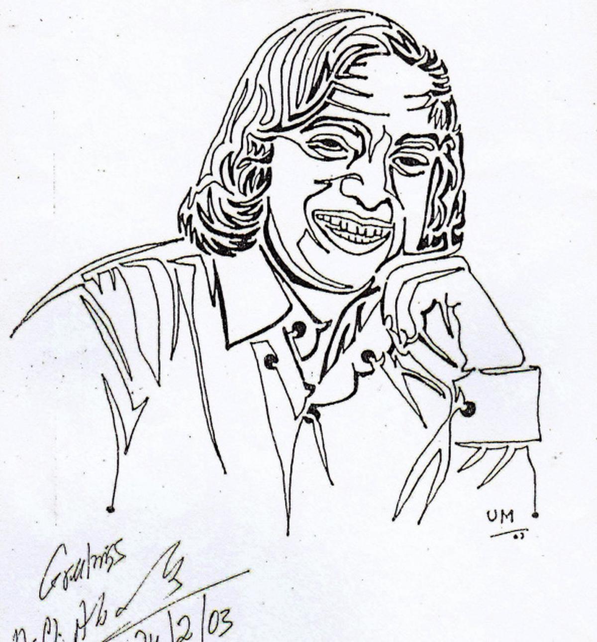 Apj Abdul Kalam Sketch Outline