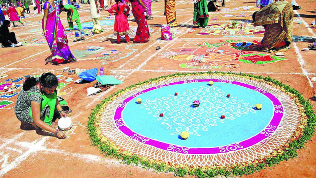 Rangoli competitions mark festival - The Hindu