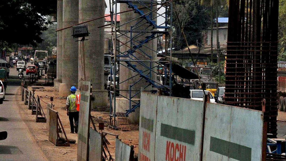 ‘Go slow’ agitation hits Kochi metro civil works - The Hindu