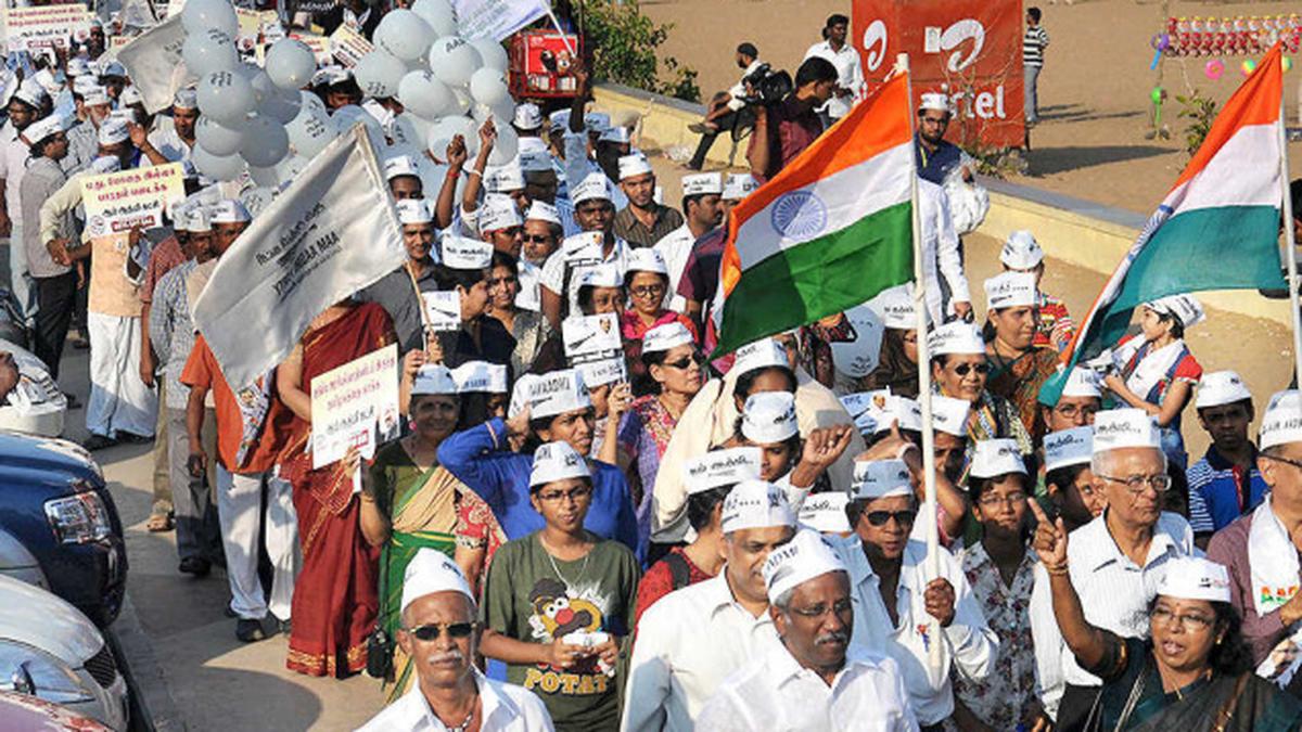 AAP marks Delhi victory with rally - The Hindu