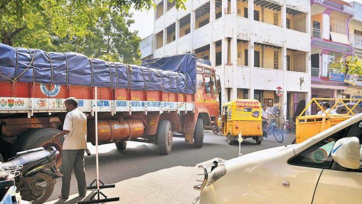 Despite ban, heavy vehicles enter city - The Hindu