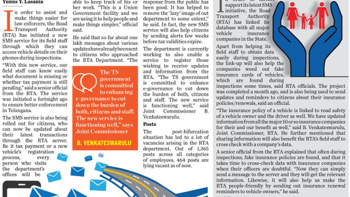 RTA links database with insurance companies - The Hindu