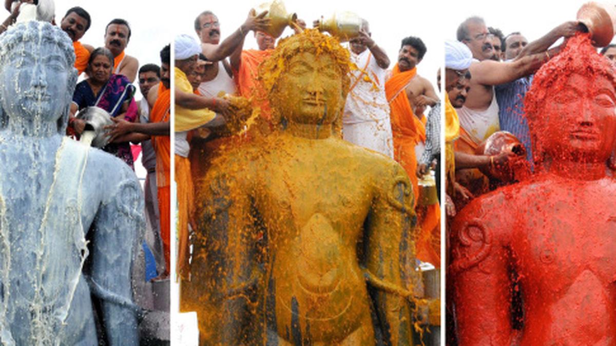 “Mastakabhisheka” held in Mysuru - The Hindu