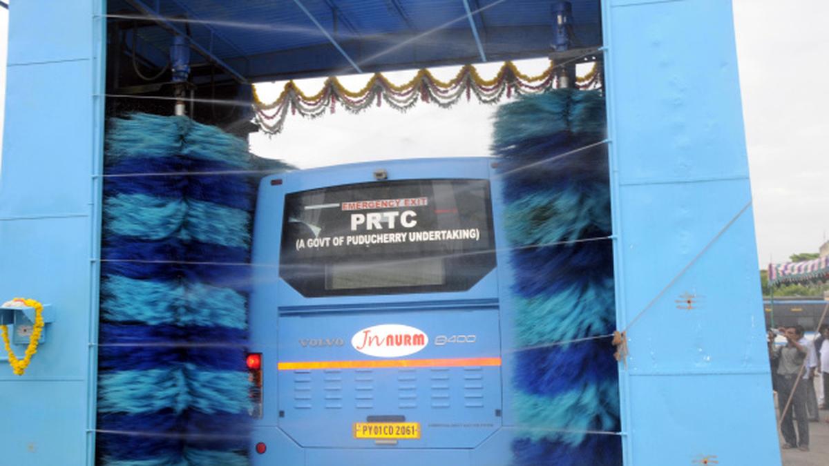 Bus washing automated in Puducherry - The Hindu