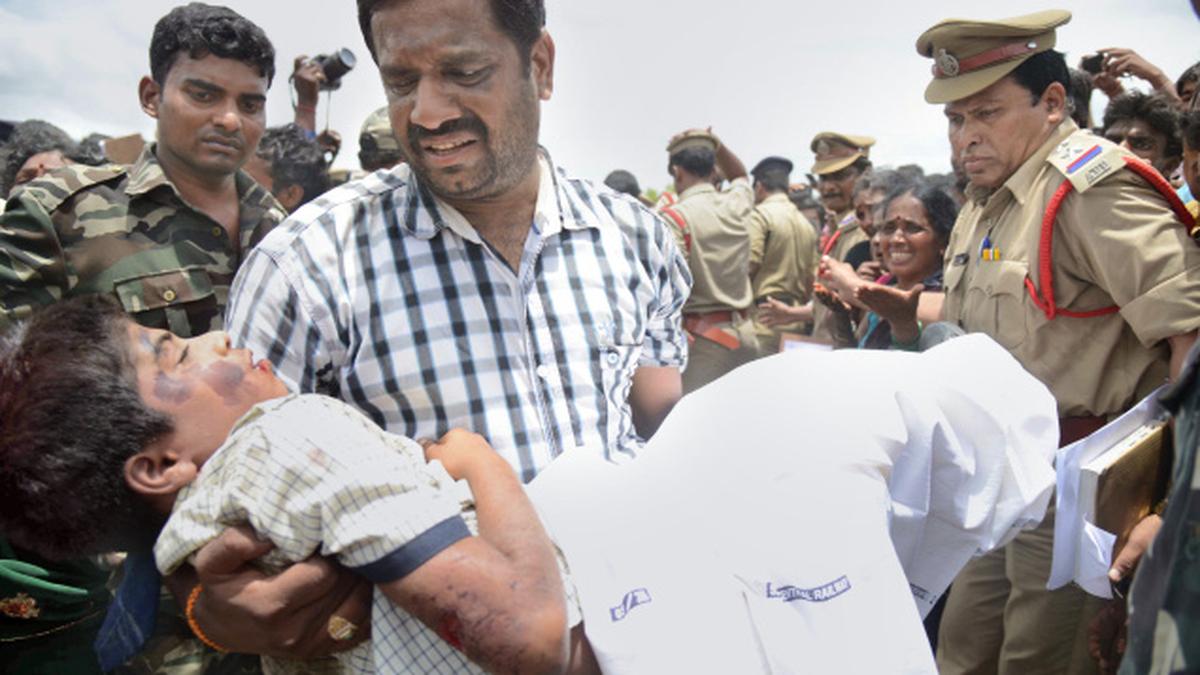 14 children killed as train rams school bus - The Hindu