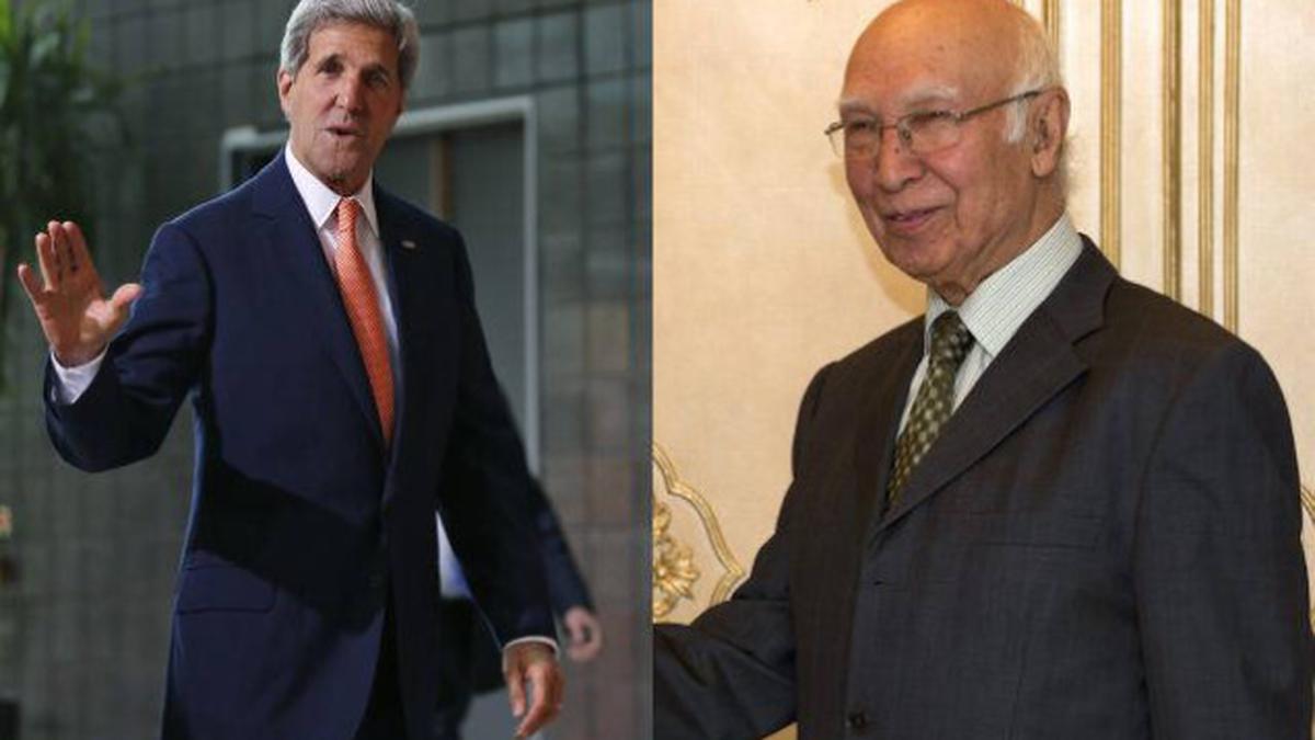 Kerry, Aziz discuss India-Pak ties, regional integration - The Hindu