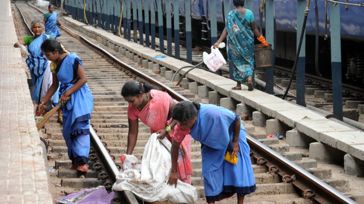 Clean-up drive at railway stations across TN - The Hindu