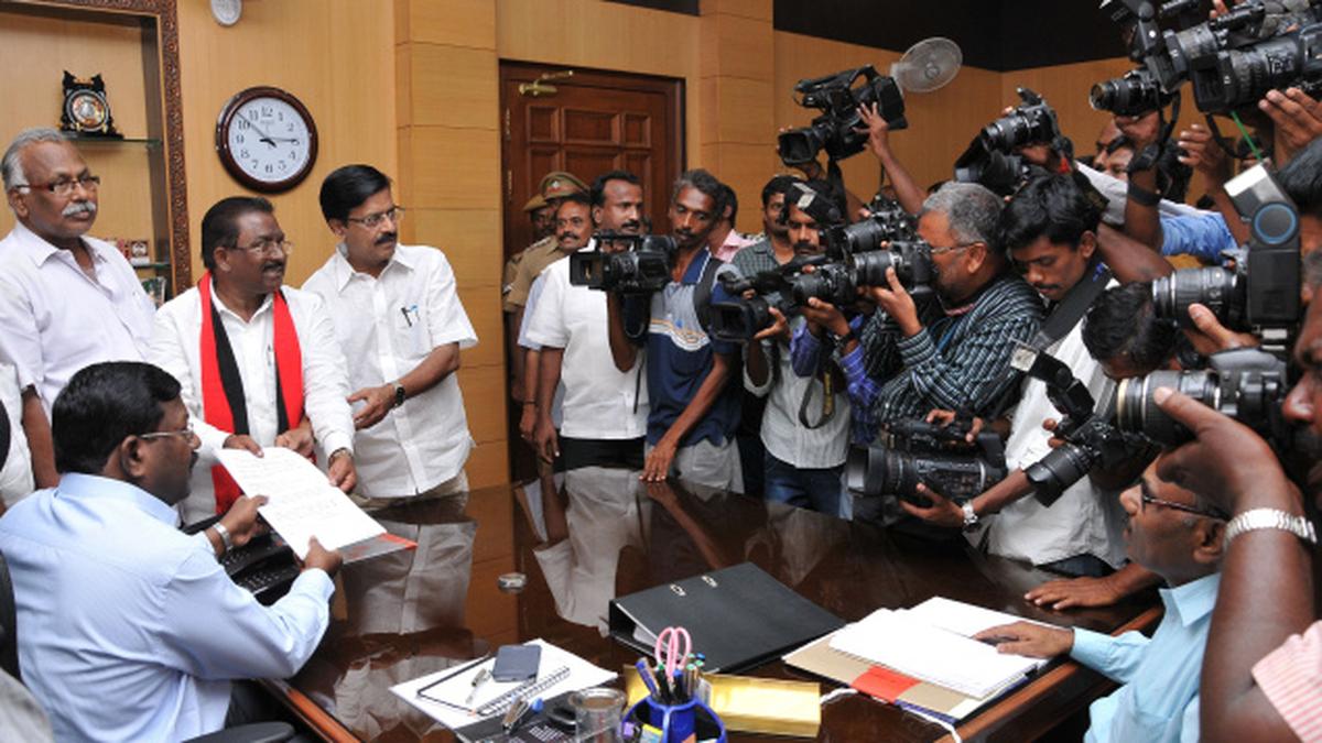 DMK, DMDK candidates file nomination papers - The Hindu