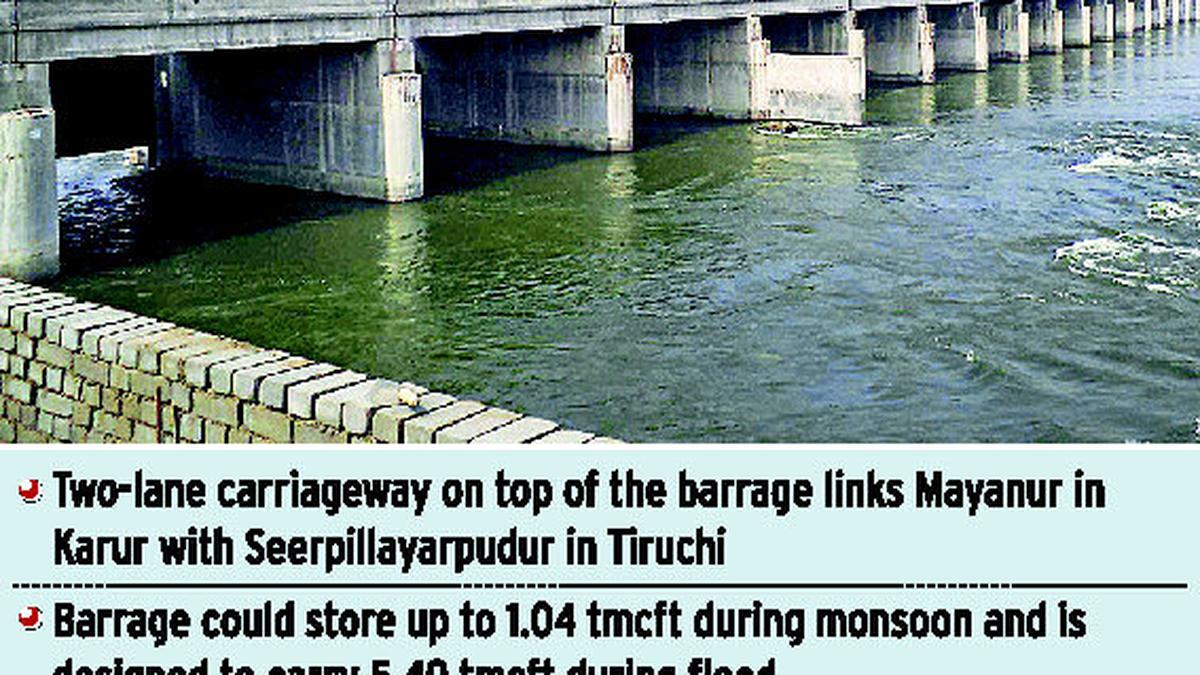 Mayanur barrage ready for opening - The Hindu
