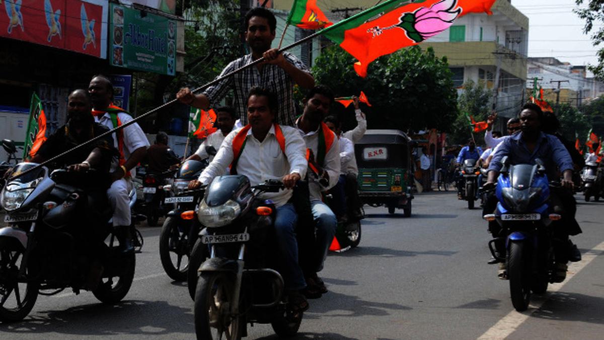 BJP activists celebrate poll victory - The Hindu