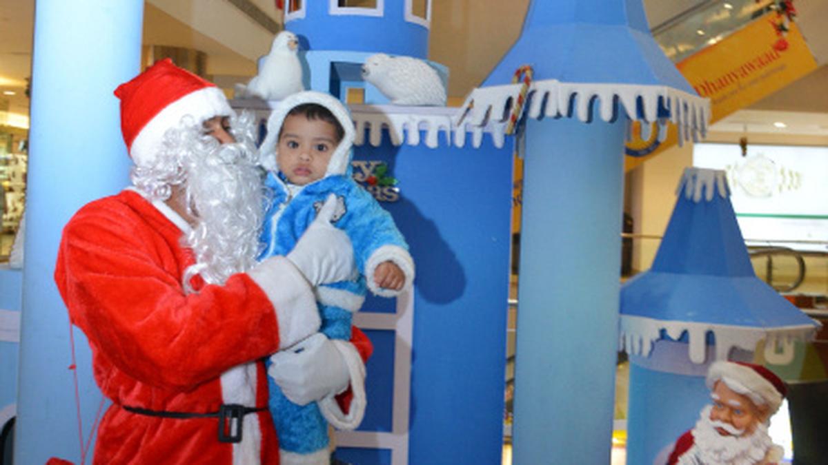 Santa comes to town, parks his sleigh at malls - The Hindu
