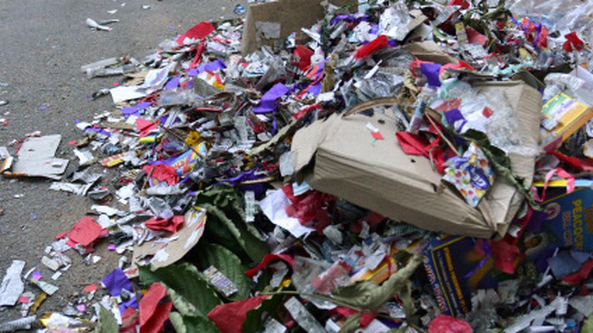 Firecracker waste layers roads, dust chokes lungs - The Hindu