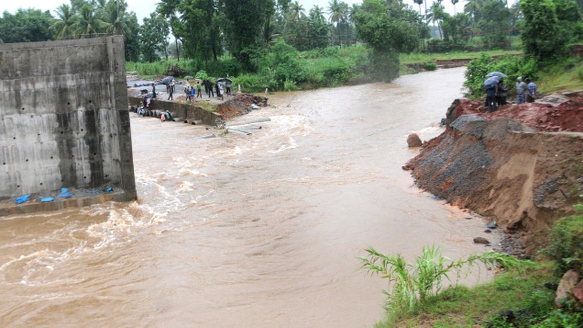 Causeway washed away for third time - The Hindu