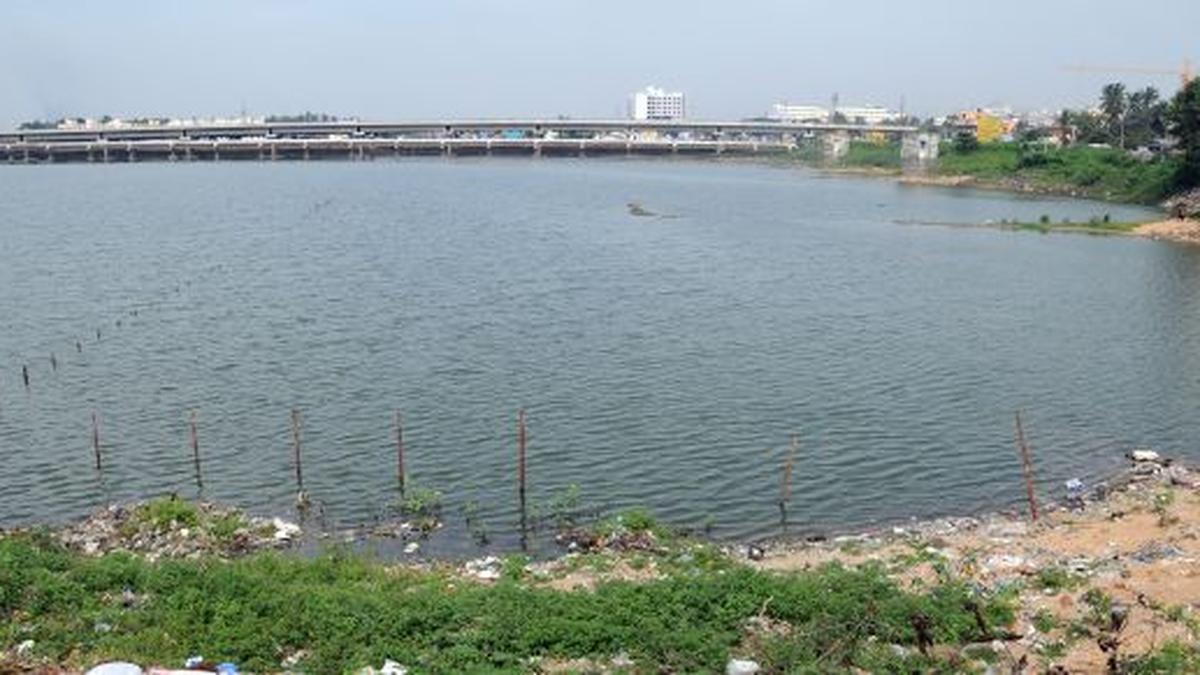 Rains delay desilting work in Porur lake - The Hindu