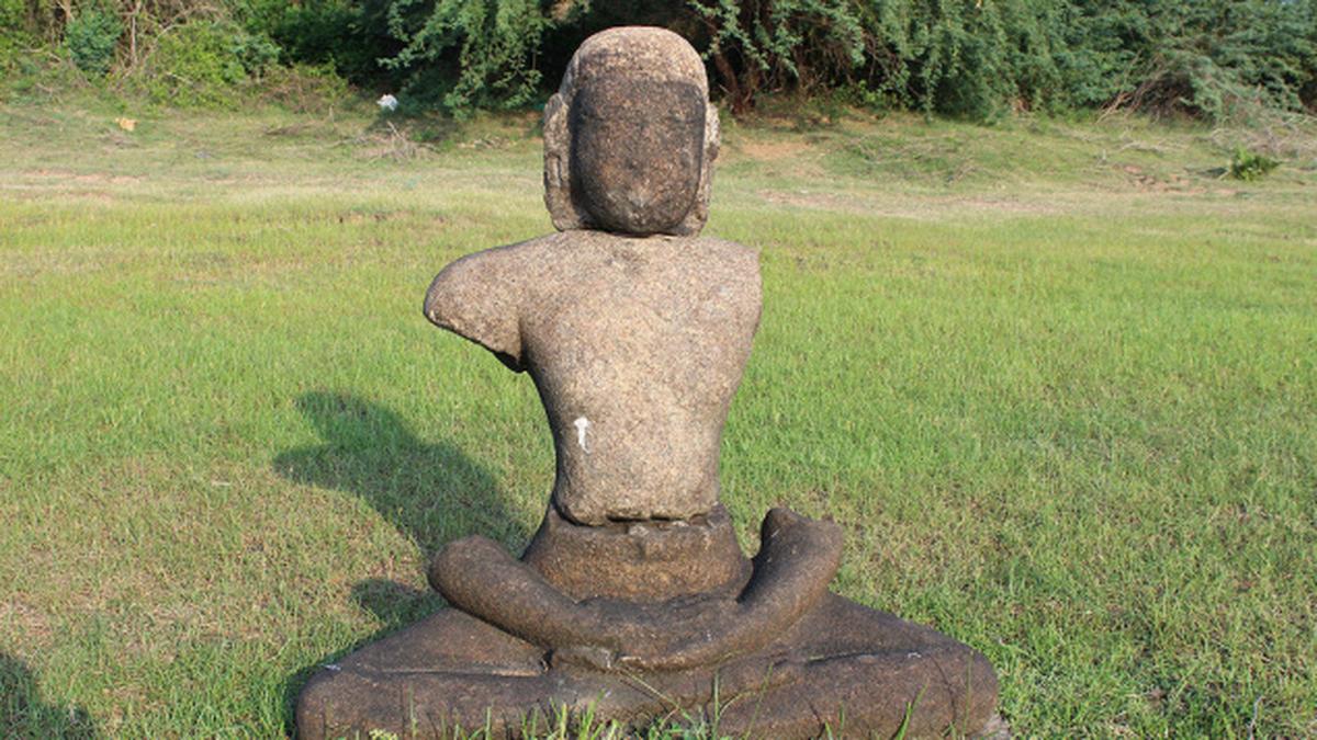 Buddha statue, bead unearthed - The Hindu