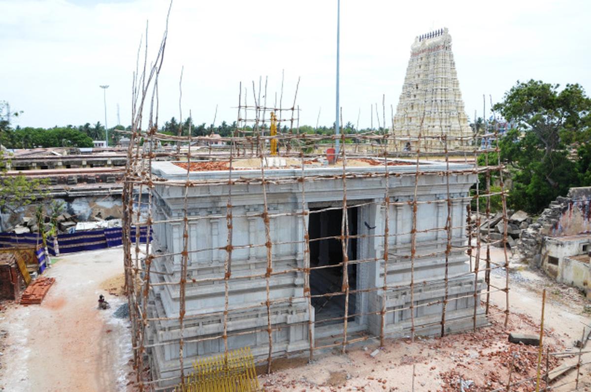 Work on Rameswaram temple in full swing - The Hindu