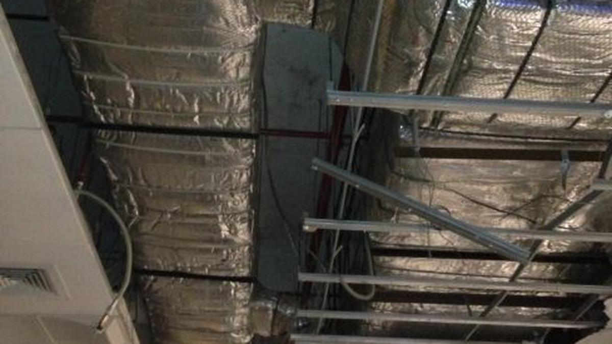 False ceiling panels collapse at Chennai domestic terminal - The Hindu