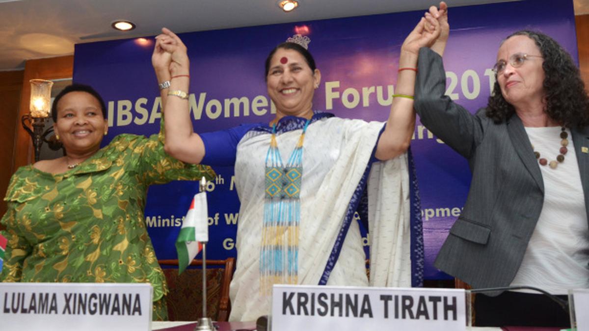 Krishna Tirath signs IBSA resolution to empower women - The Hindu