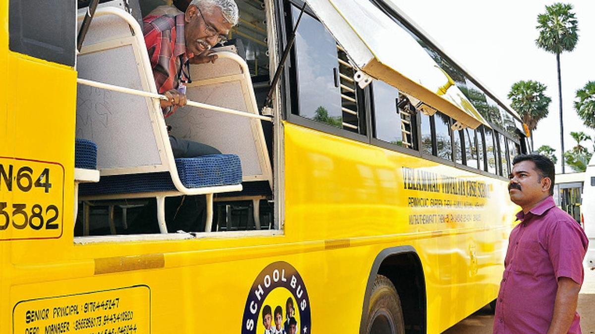 School buses under transport department scanner - The Hindu