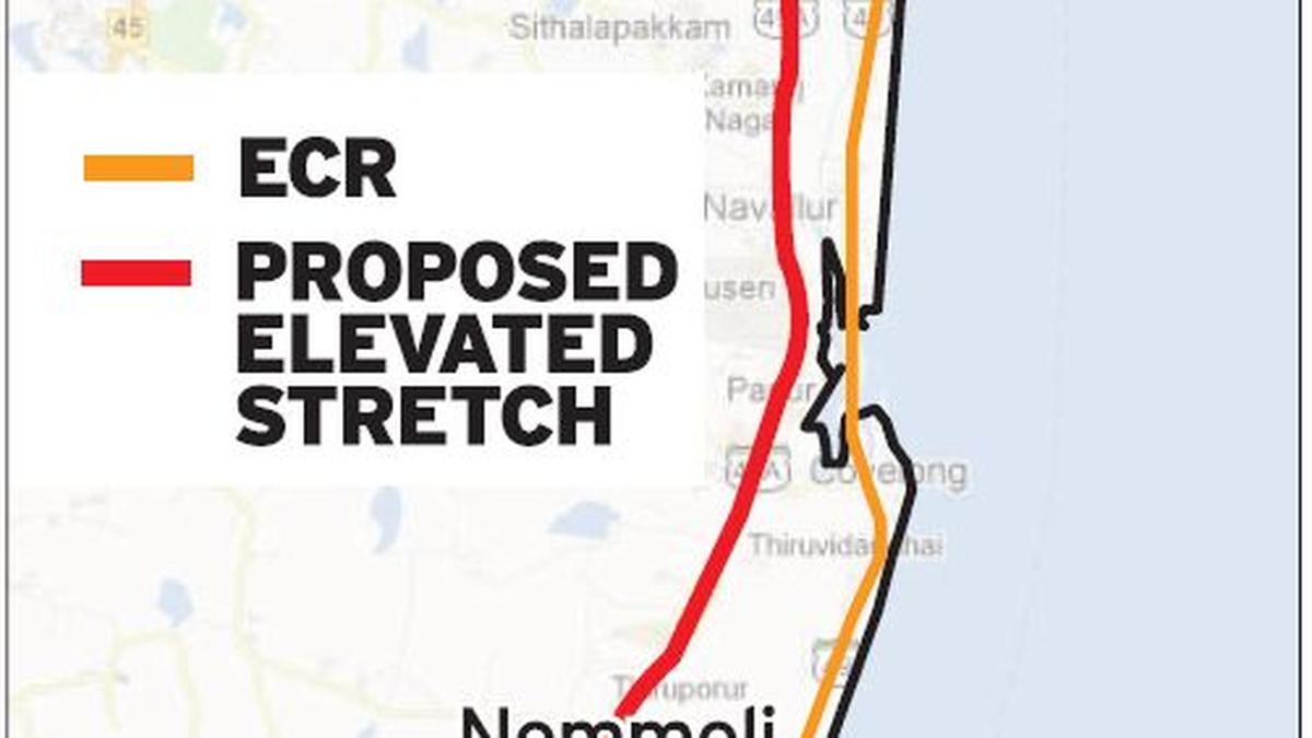 45-km elevated road to connect Taramani, Mamallpuram - The Hindu