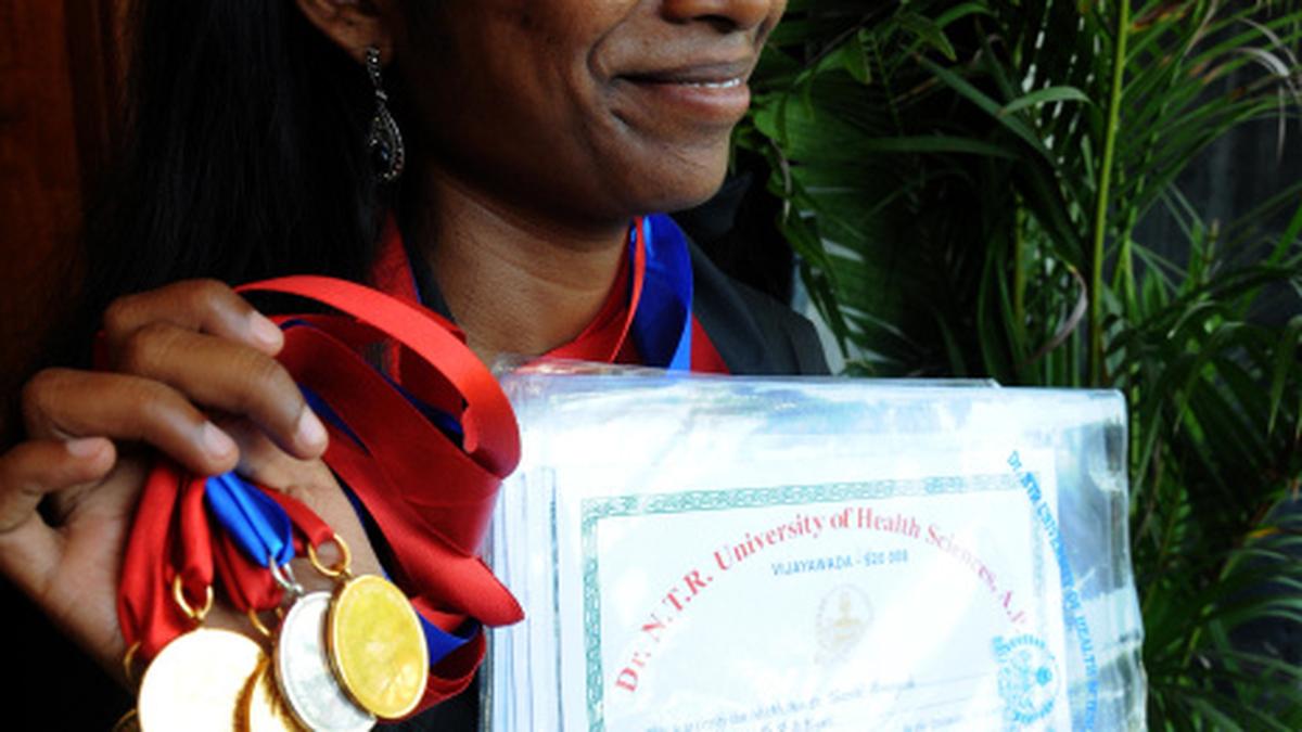 Medals presented for outstanding students - The Hindu