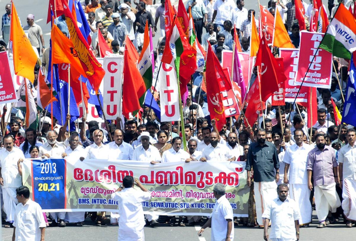 On Day 2, labour strike leaves Kerala paralysed again - The Hindu