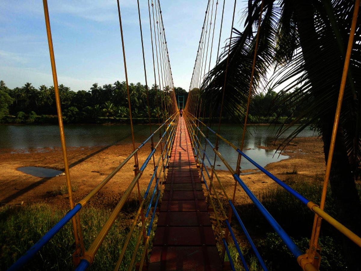Repaired hanging footbridge inaugurated at Heroor - The Hindu