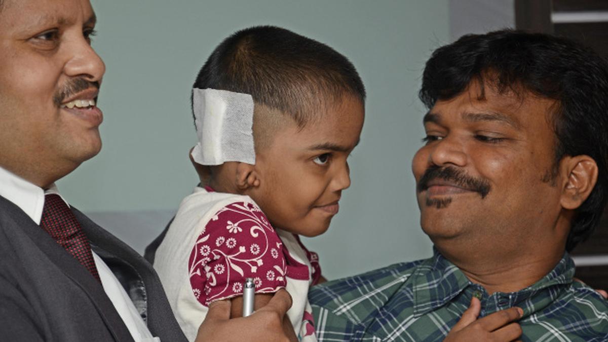 Hearing restored for child born without ear canal and pinna - The Hindu