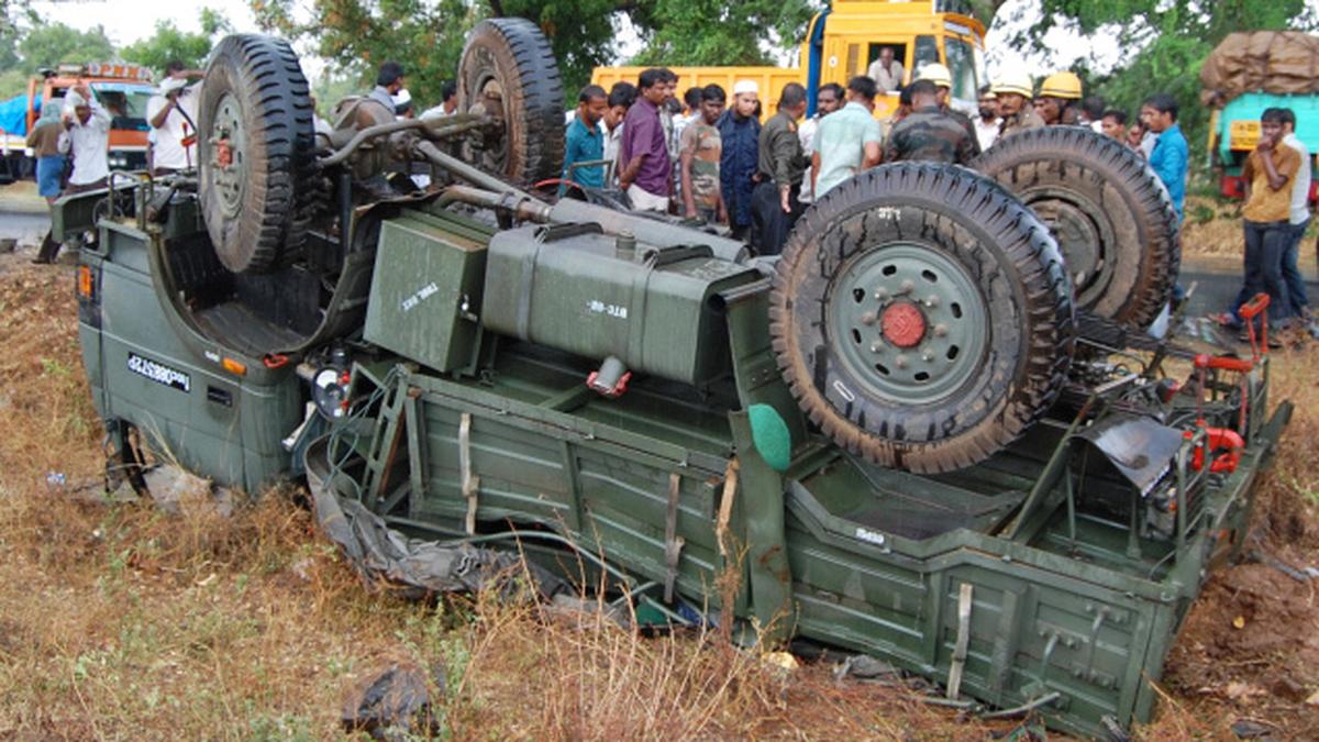 Two jawans, civilian killed in accident - The Hindu