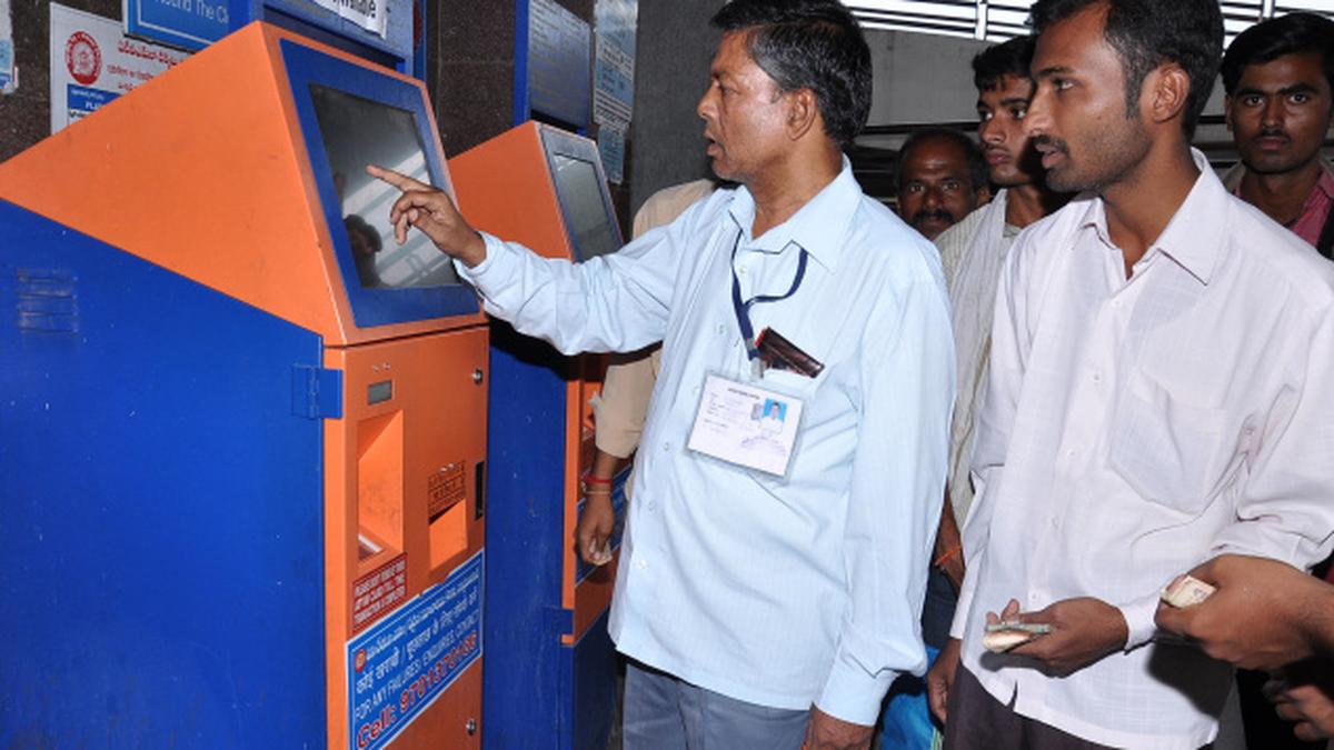 Retired railway employees roped in as ATVM facilitators - The Hindu