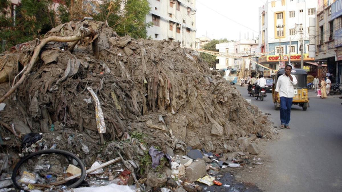 Sludge of stormwater drains piles up on roadsides - The Hindu