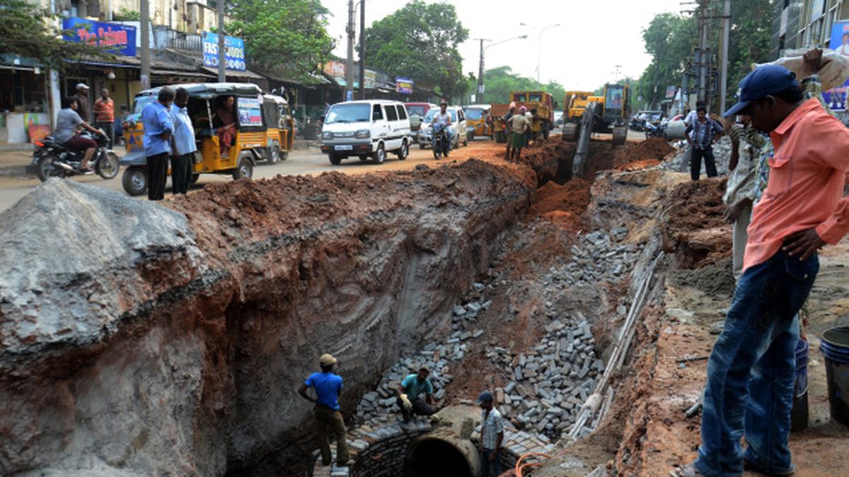 UGD work to take one more year - The Hindu