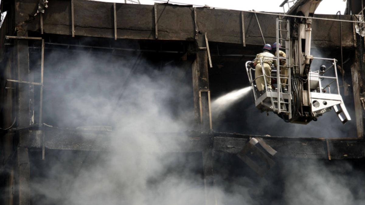 Transformer blast triggers fire in commercial complex - The Hindu