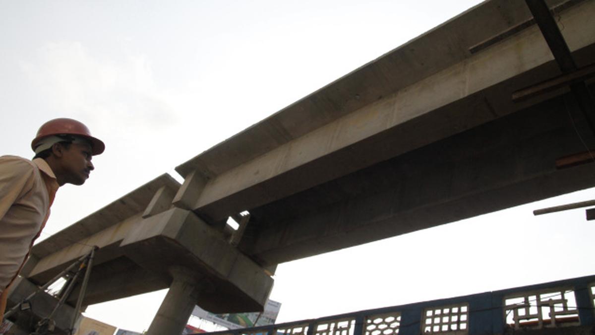 Eight girders installed on sides of North overbridge - The Hindu