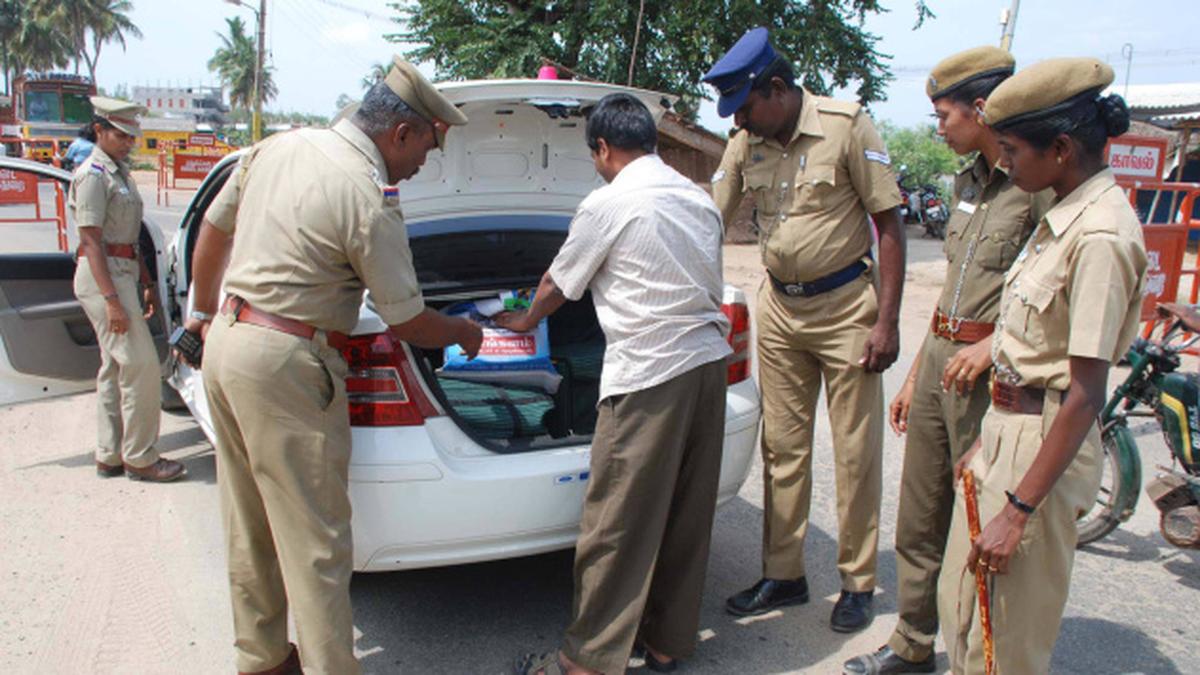Vehicle check-posts set up at 8 places - The Hindu