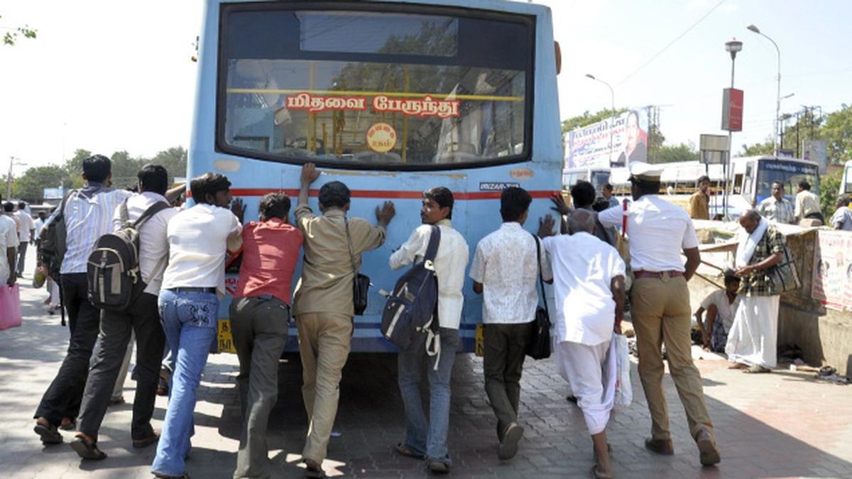 Commuters upset over breakdown of buses - The Hindu
