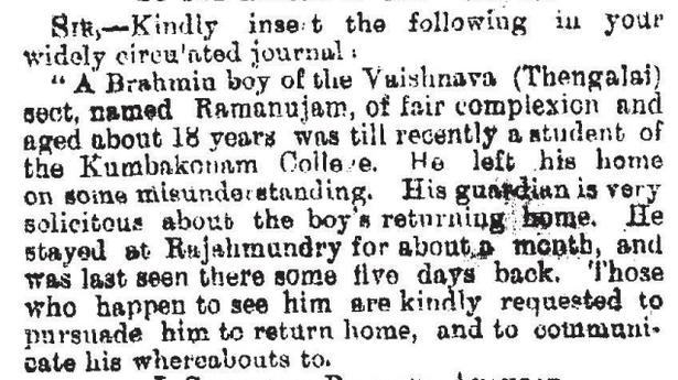 Ramanujan lost and found: a 1905 letter from The Hindu - The Hindu