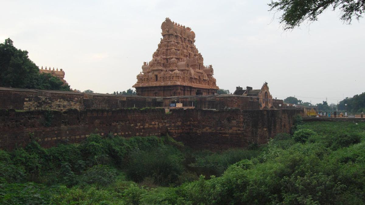 Renovation of moat around Big Temple in unchartered waters - The Hindu