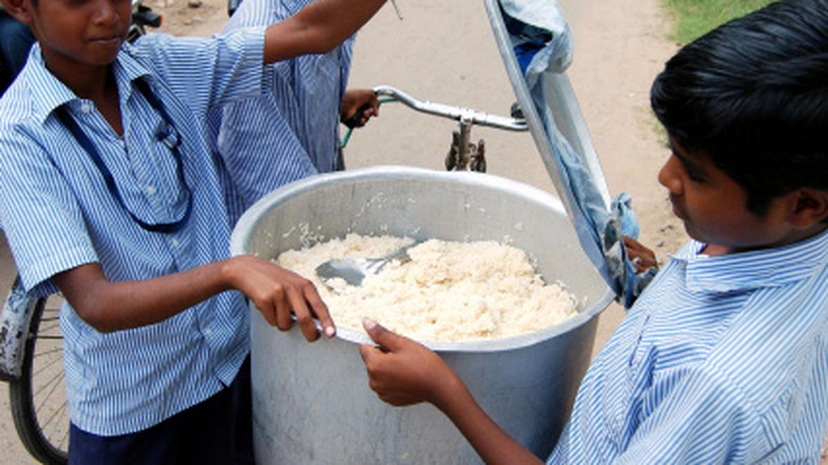 Students earn their noon meal here - The Hindu