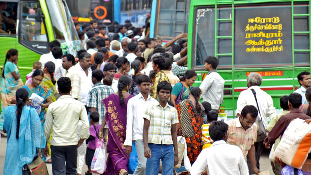 Heavy rush at railway station, bus stand - The Hindu