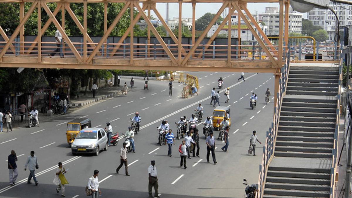 Foot overbridge awaits lifts - The Hindu