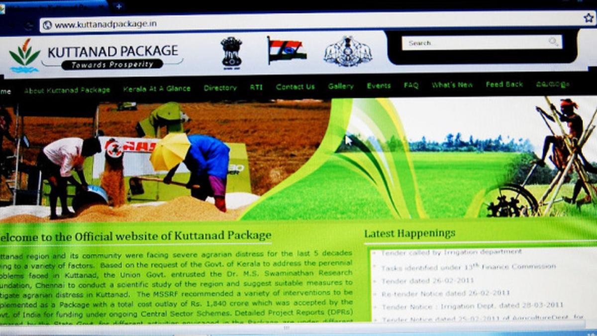 Website for Kuttanad Package - The Hindu