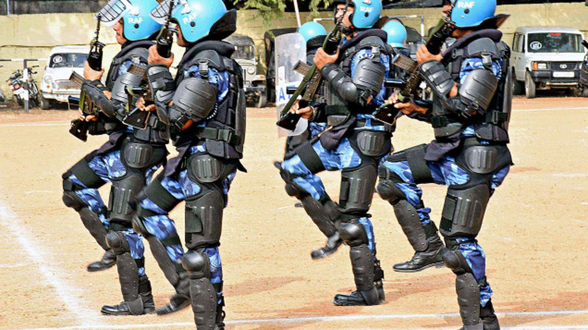 RAF demonstrates mob control operations - The Hindu