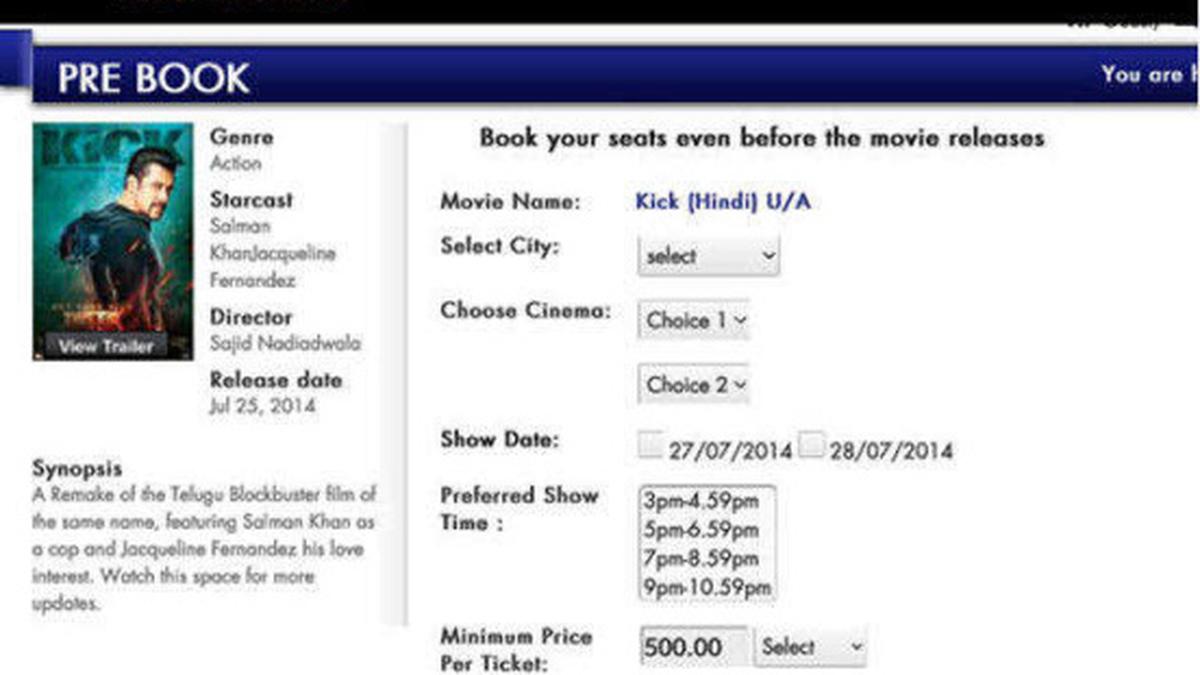 Pre-booking comes to stay in theatres - The Hindu